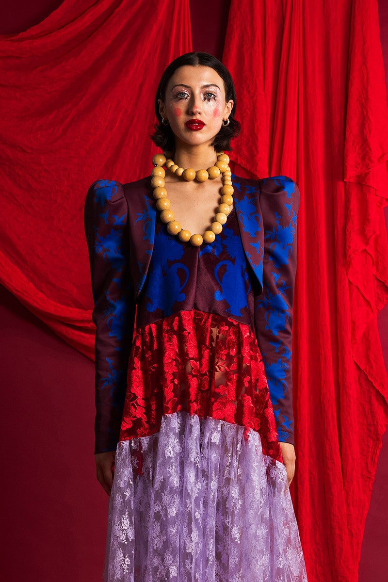 Dahlia Bolero: Plum/Blue Platter Portrait | Saint Stella M