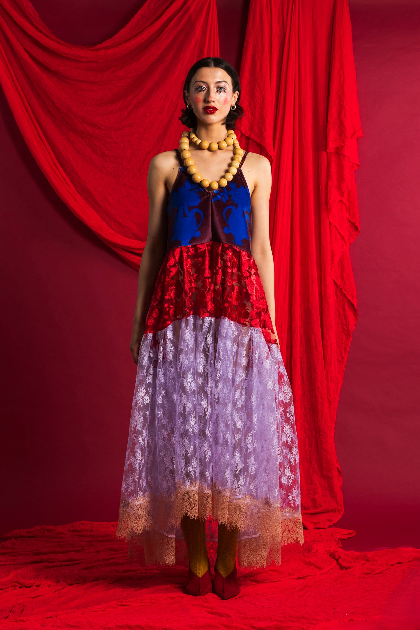 Stevie Dress: Plum/Blue Platter Portrait | Saint Stella M