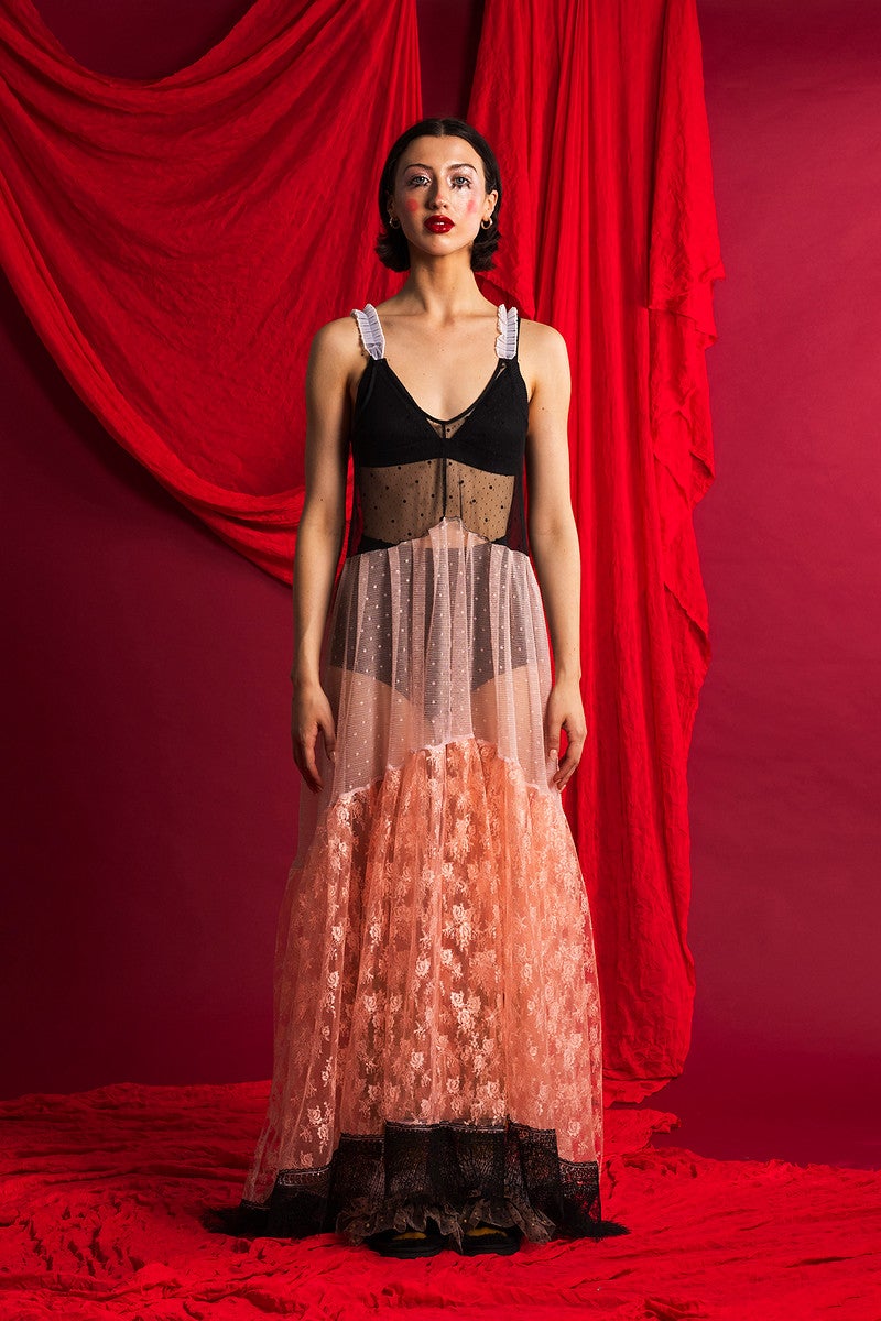 Stevie Dress: Black/Peach | Saint Stella M
